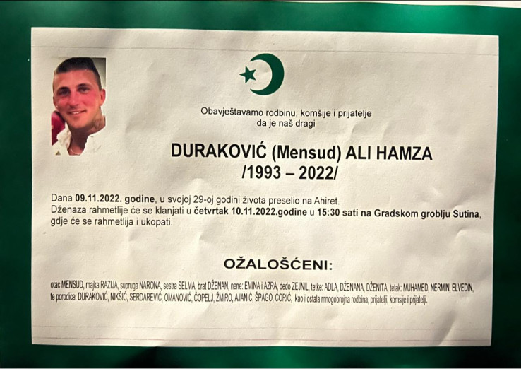 Poznat termin dženaze Ali Hamzi Durakoviću, mostarskom bodybuilderu i ...