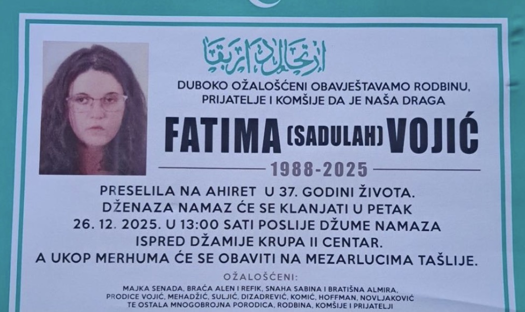 Na Ahiret preselila Fatima (Sadulah) Vojić | Cazin.NET