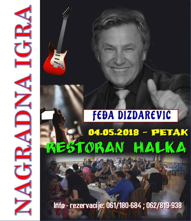 RESTORAN "HALKA" I CAZIN.NET NAGRAĐUJU: Dobitnici ulaznica za koncert Feđe Dizdarevića
