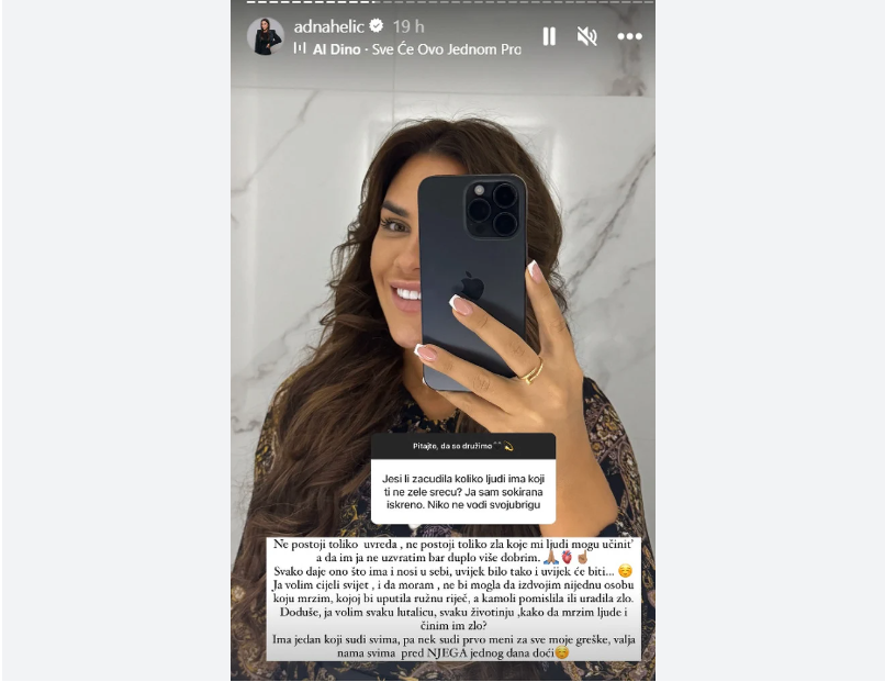 Adna Helić se više ne šali na račun prekršaja, sada priča o skromnosti i dijeli poruke podrške ...