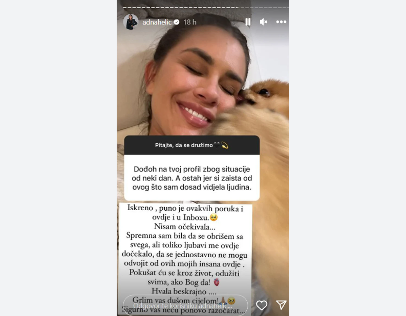 Adna Helić se više ne šali na račun prekršaja, sada priča o skromnosti i dijeli poruke podrške ...