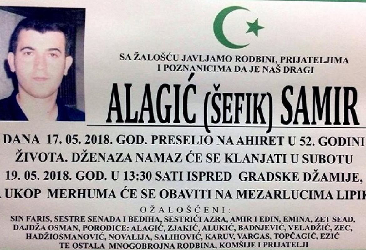 Na Ahiret preselio Alagić (Šefik) Samir