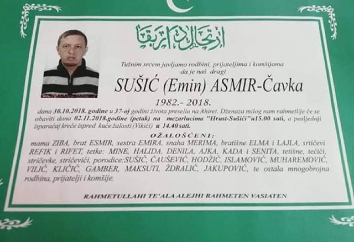 Na Ahiret preselio Sušić (Emin) Asmir - Čavka