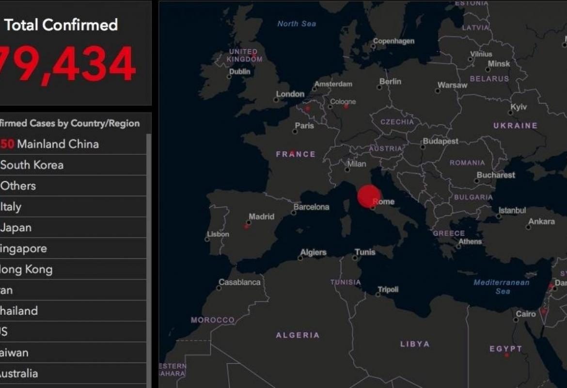 Ovo je karta koja u realnom vremenu prati širenje koronavirusa po svijetu