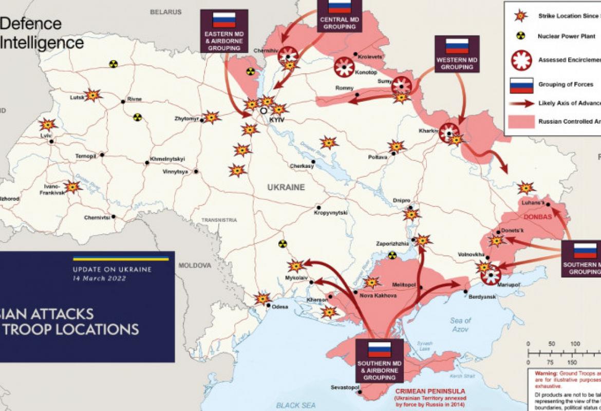 Velika Britanija objavila novu mapu ruskih napada na Ukrajinu