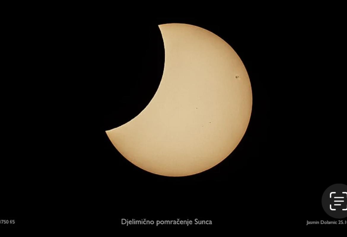 Današnje djelomično pomračenje sunca uhvaćeno je i kroz teleskop, a ...