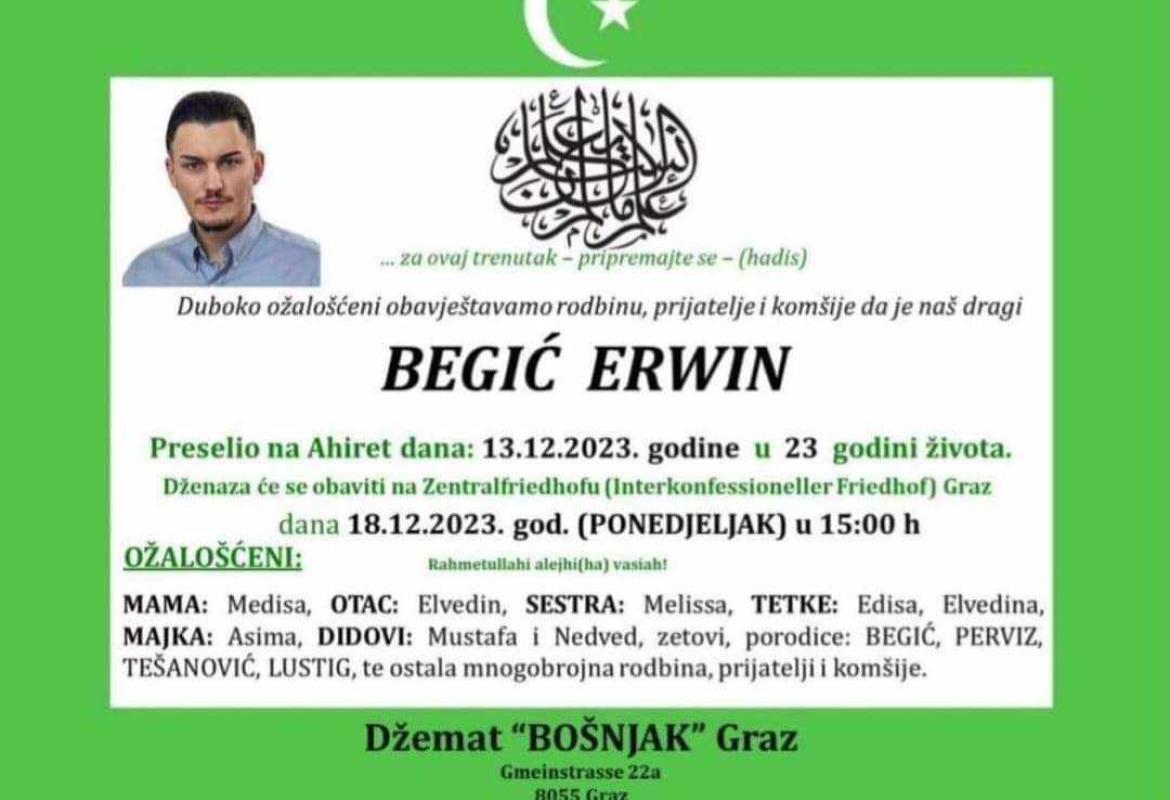 Na Ahiret preselio BEGIĆ ERWIN