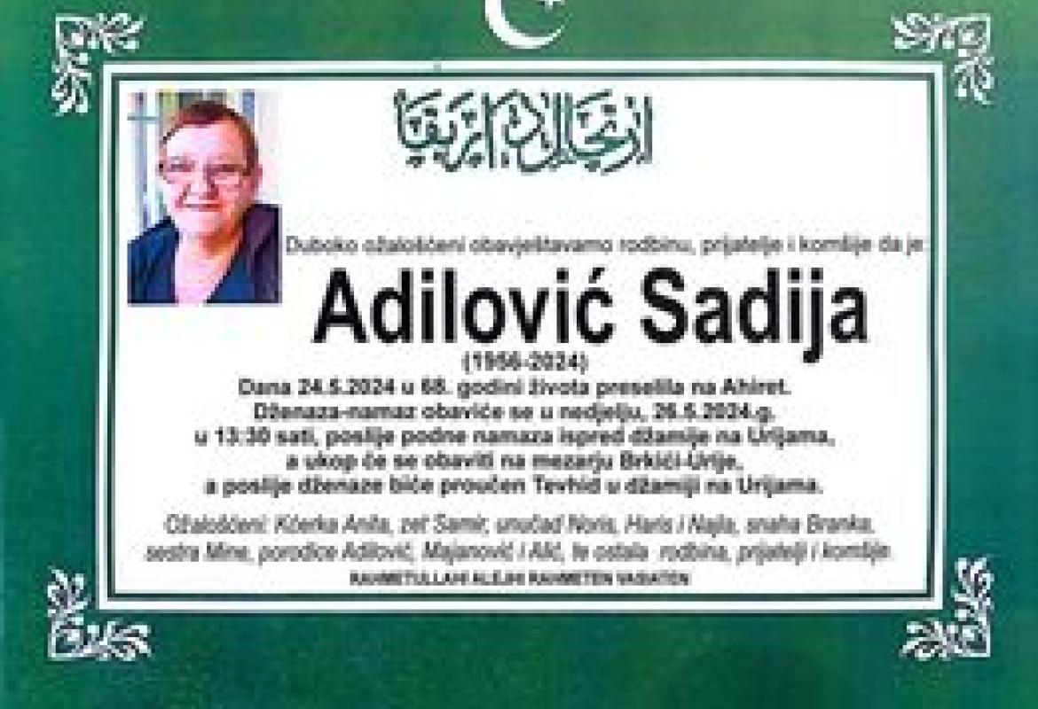 Na Ahiret preselila Adilović Sadija