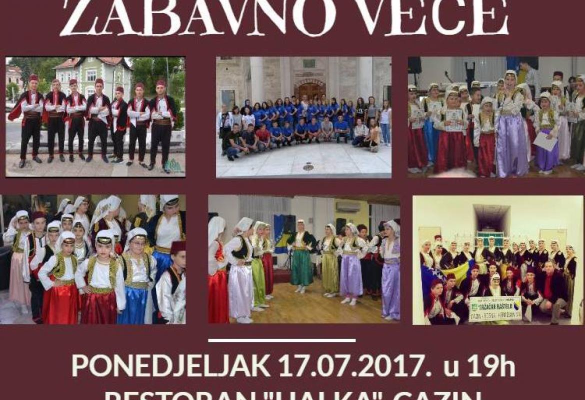 KUD "Tržačka Raštela" organizuje zabavno večer u restoranu "Halka"